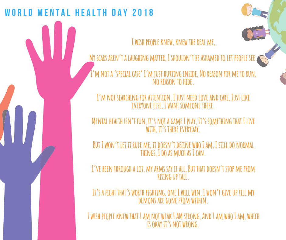 World Mental Health Day 2018 - Young People - Care in Mind